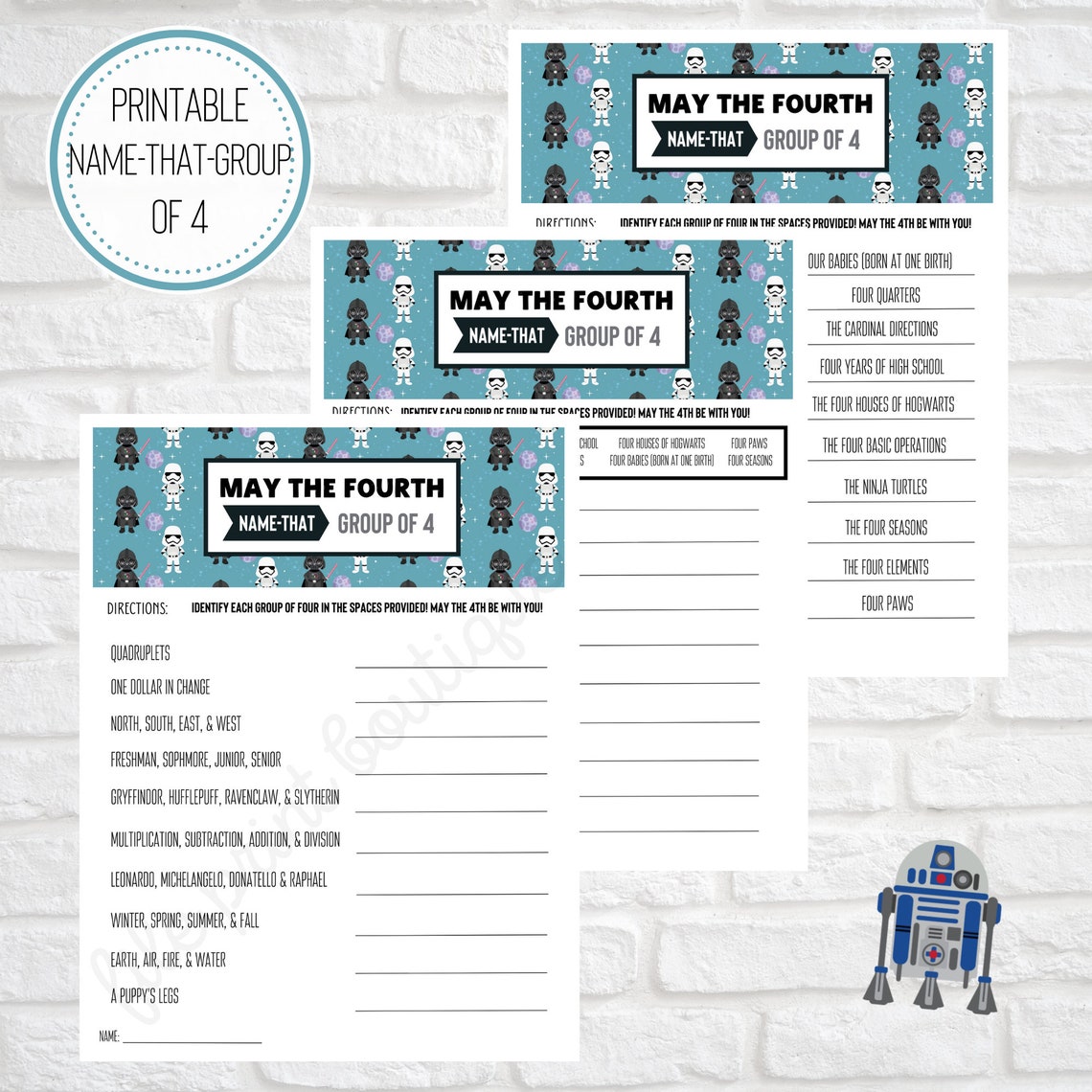May the 4th Star Wars Printable Kids Activities Word Search Crossword ...