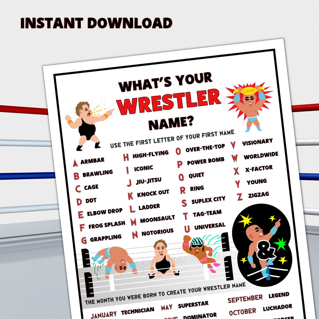 Whats Your Wrestler Name Printable Wrestler Name Creator Printable Whats Your Wrestler Name Printable Wrestler Name Creator Printable