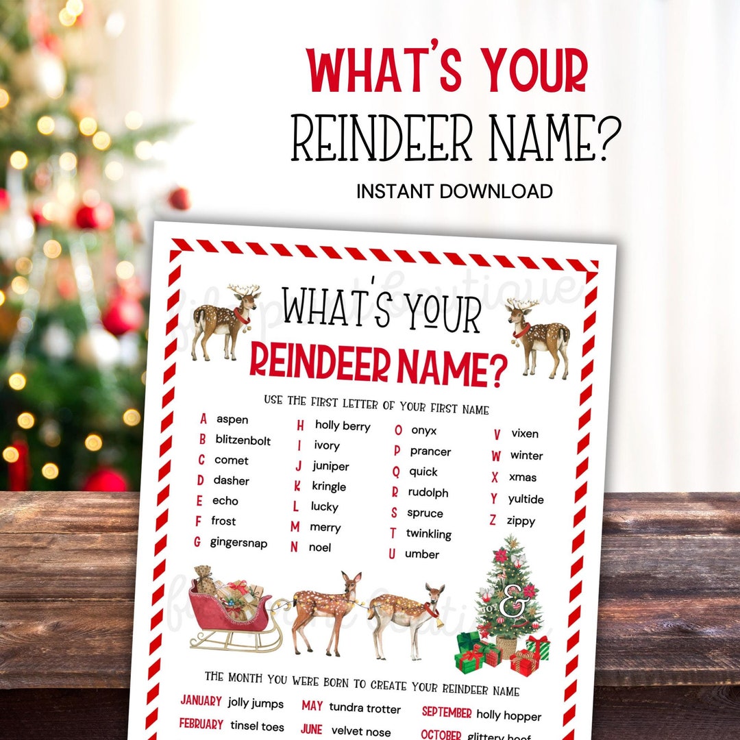 Reindeer Name Creator Printable, Printable Christmas Name Creator ...