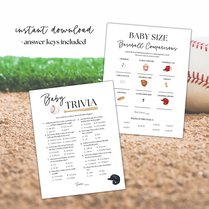 Baseball Baby Shower Games Printable, Baseball Baby Shower, Baseball ...