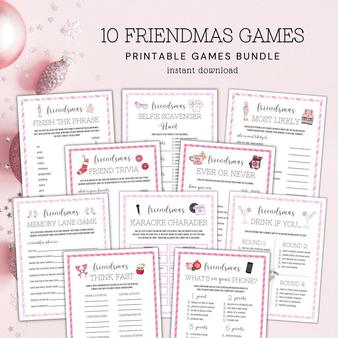 Friendsmas Party Games Bundle: 10 Printable Activities (digital ...