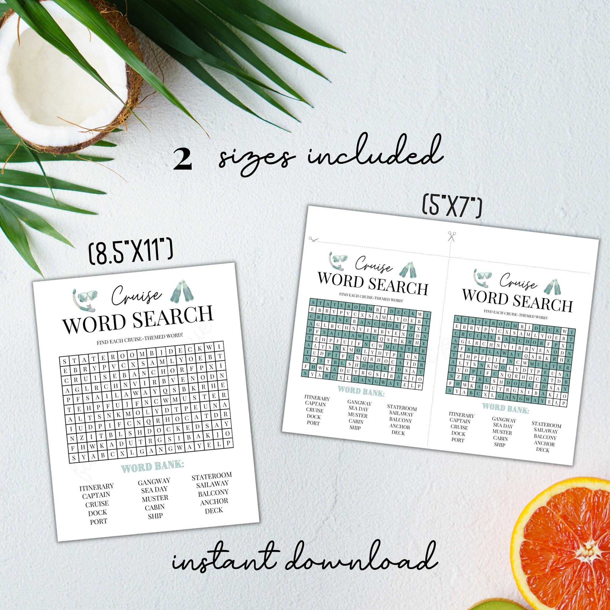 Cruise Word Search Printable, Printable Cruise Game, Cruise Word Search ...