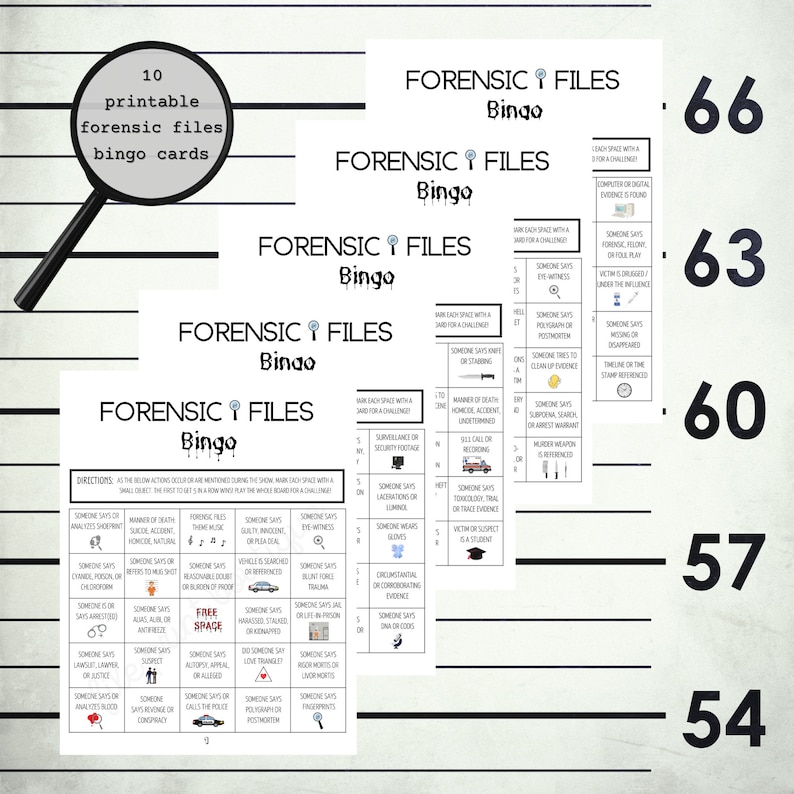 Forensic Files Bingo Game: Crime TV Show (digital Download) - Etsy