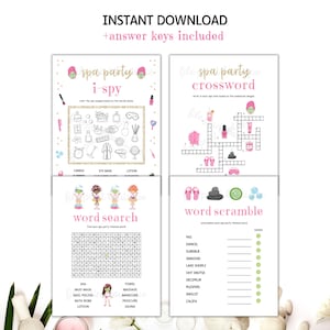 Spa Party Games: 10 Printable Activities (digital Download) - Etsy
