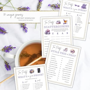 Tea Party Games Printable, Tea Party Activities, Ladies Tea Party Games ...