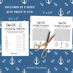 Cape Cod Printable Games, Cape Cod Printable Activities, Airbnb ...