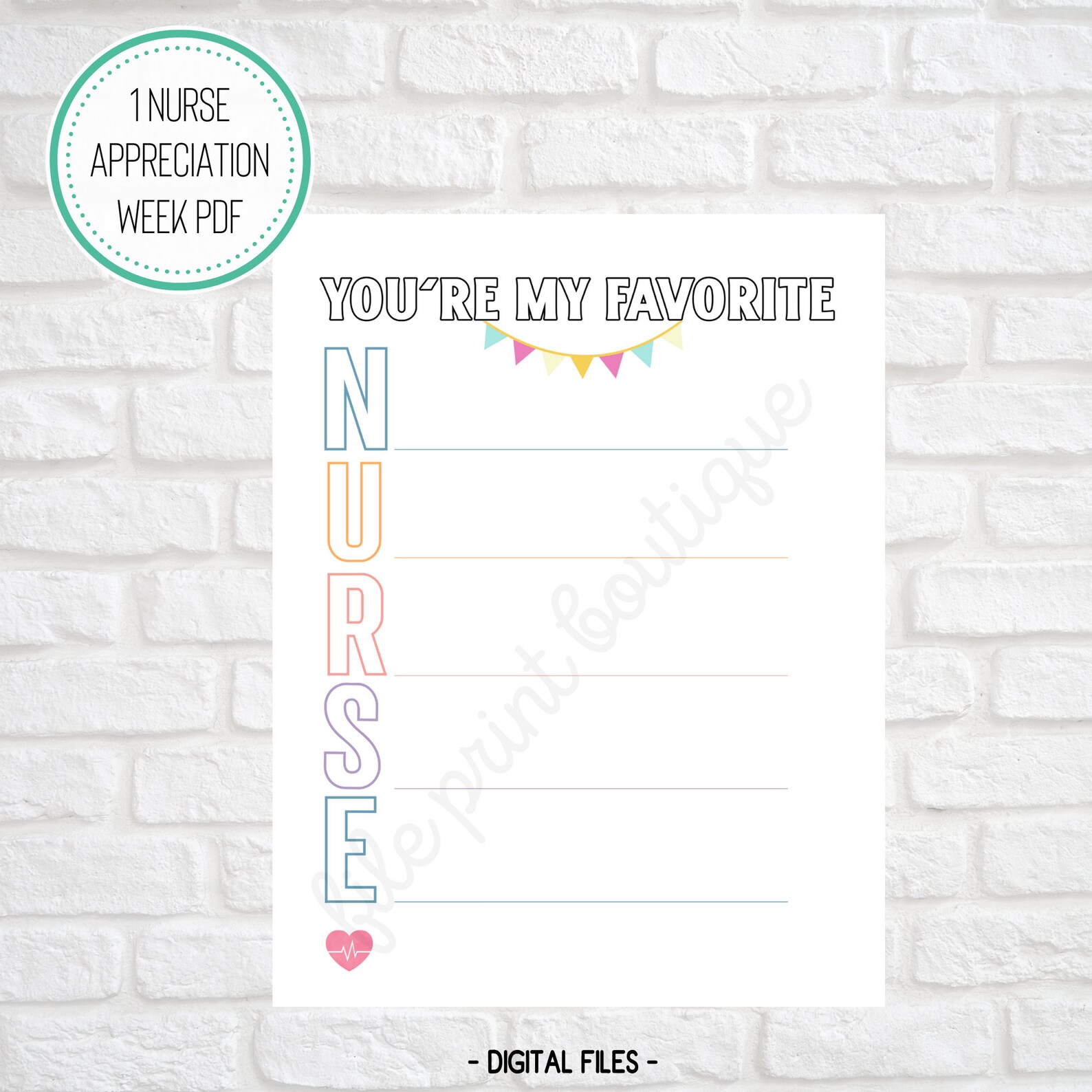 Nurse Appreciation Week Printable, Acrostic Poem, Nurses Week, Digital ...