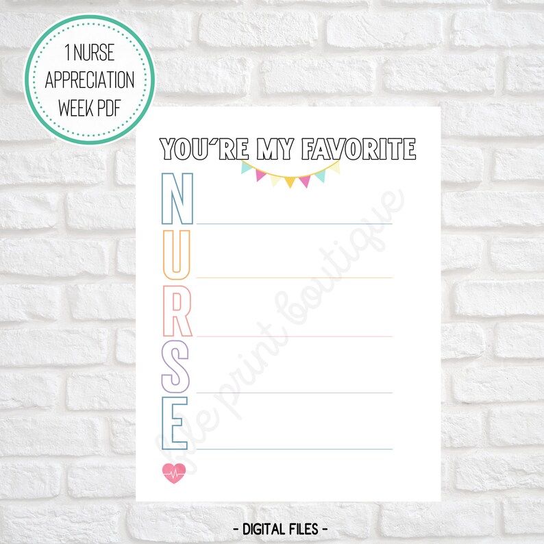 Nurse Appreciation Week Printable, Acrostic Poem, Nurses Week, Digital ...