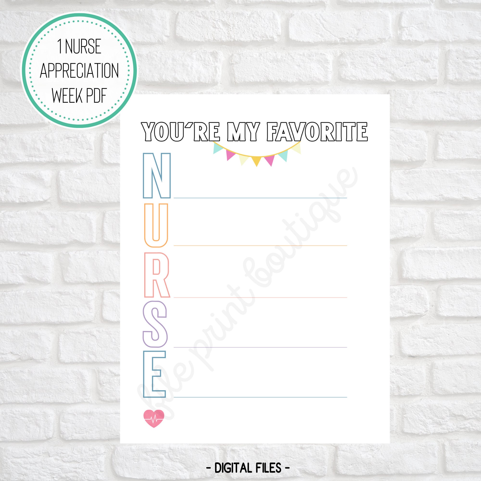 Nurse Appreciation Week Printable, Acrostic Poem, Nurses Week, Digital ...