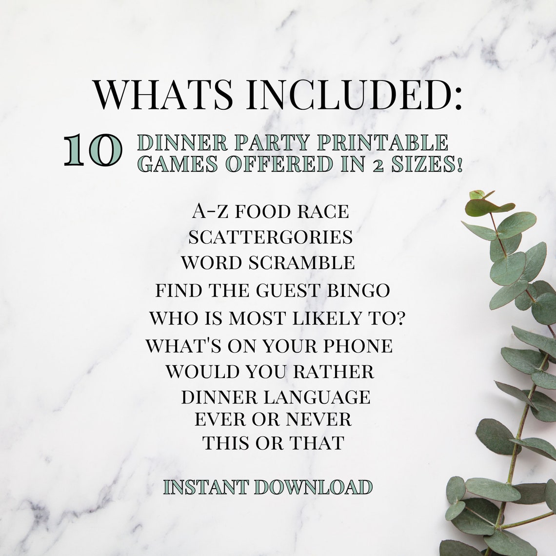 Dinner Party Games Printable Dinner Party Activities - Etsy