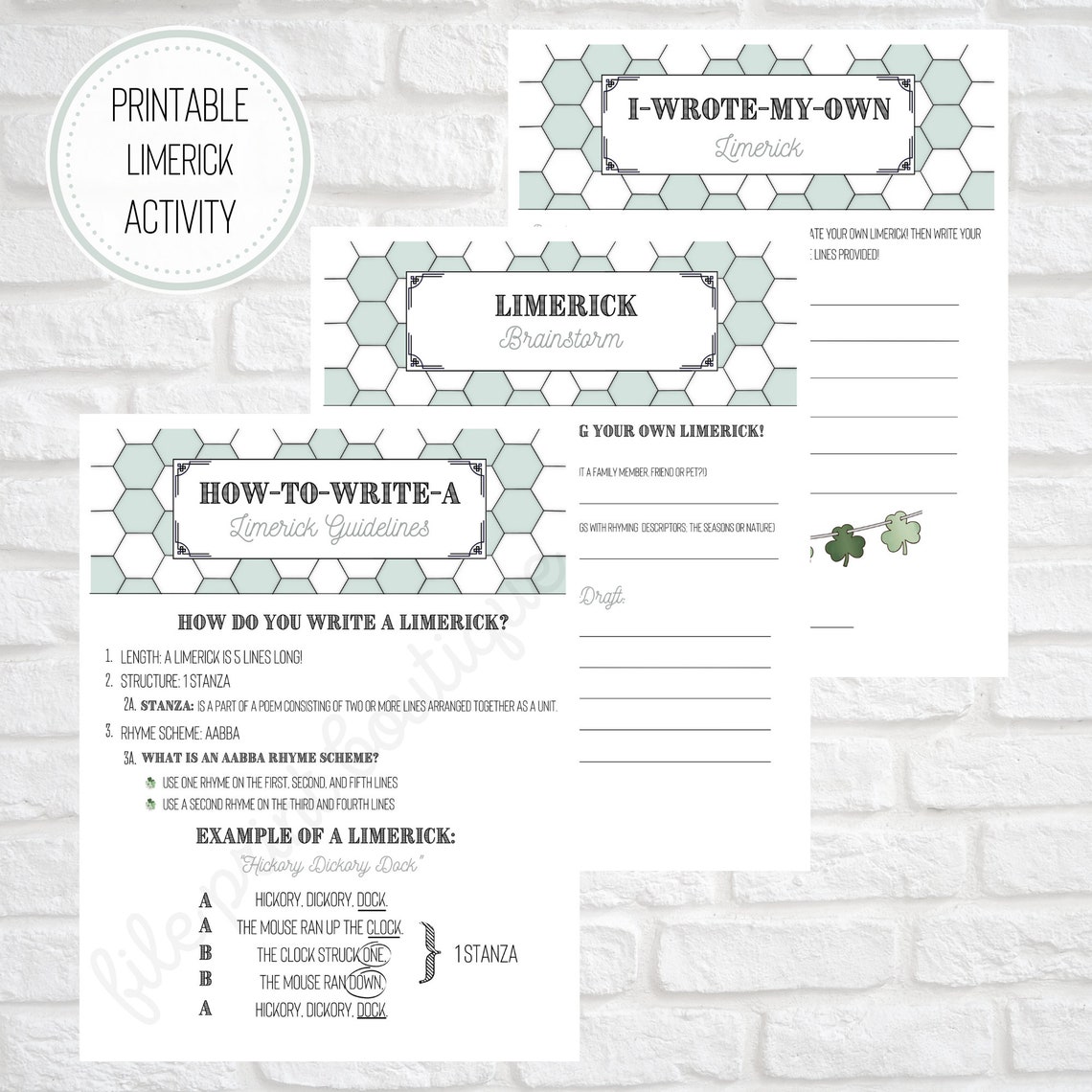 Limerick Printable Activity for Kids, National Limerick Day Printable ...