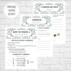 Limerick Activity for Kids: How-to-write Printable (digital Download ...