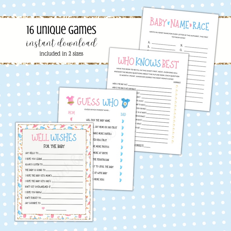 Gender Reveal Party Games Printable Gender Reveal Activities - Etsy Canada