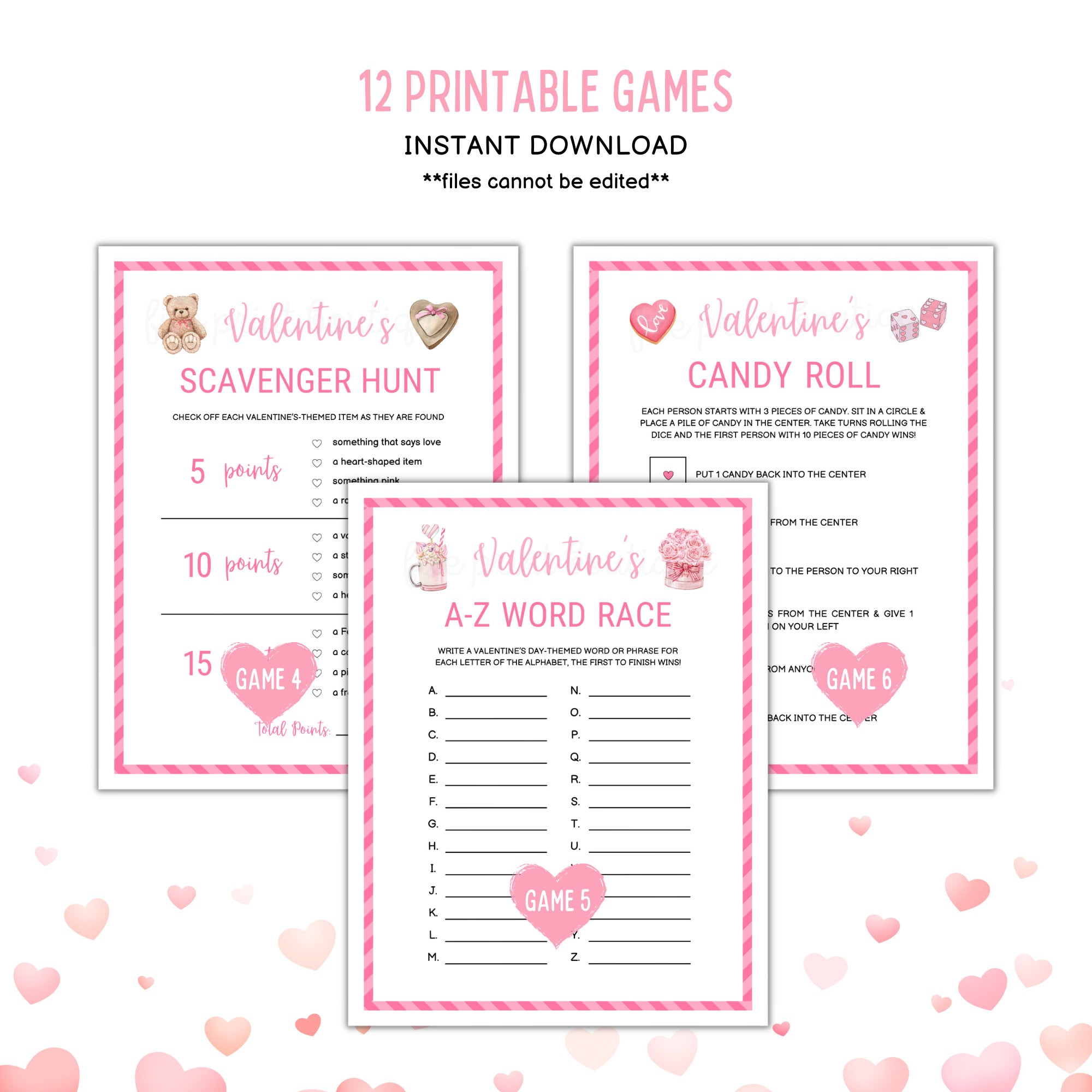 Valentines Day Games Bundle, Valentines Day Party Games, Valentines Day ...