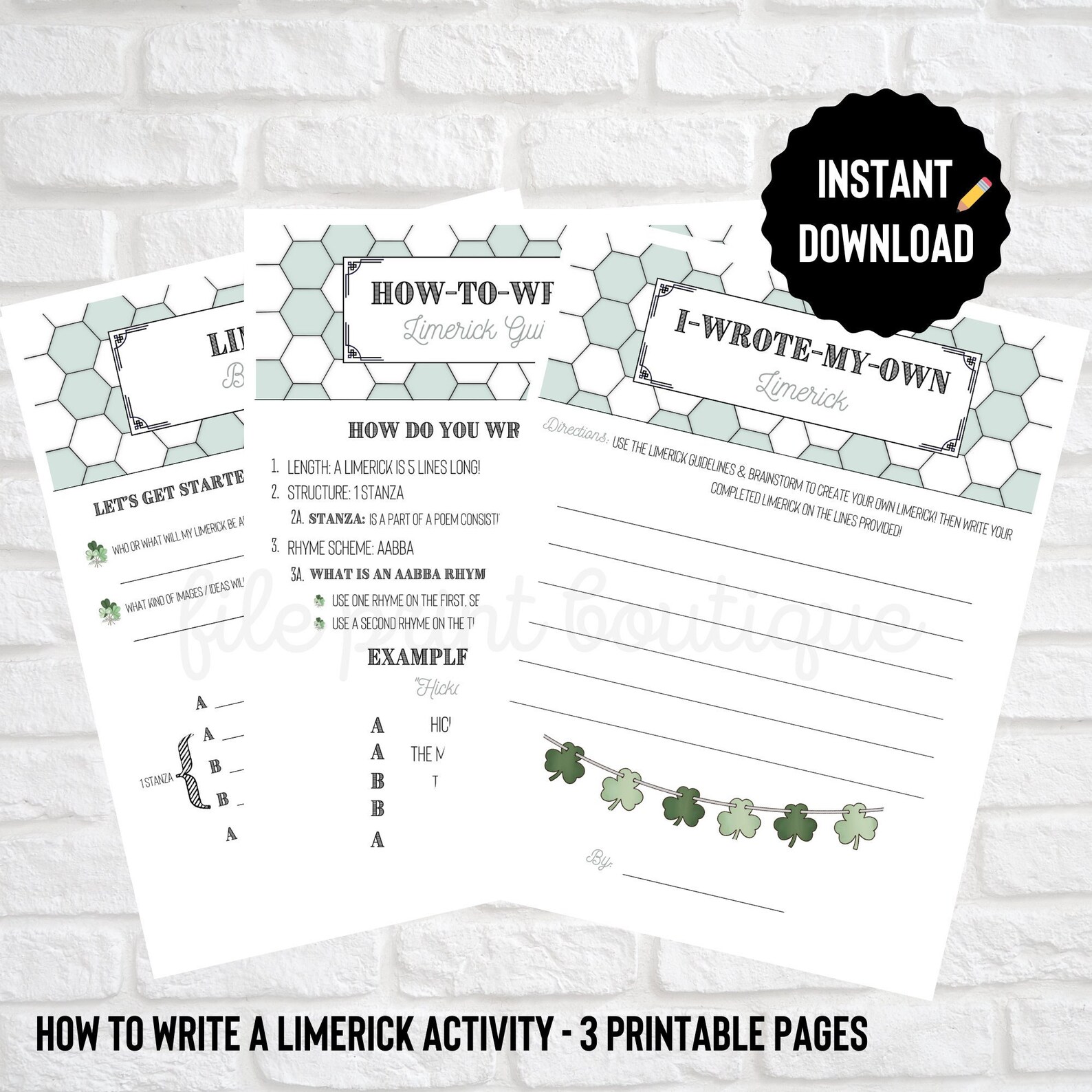 Limerick Printable Activity for Kids, National Limerick Day Printable ...