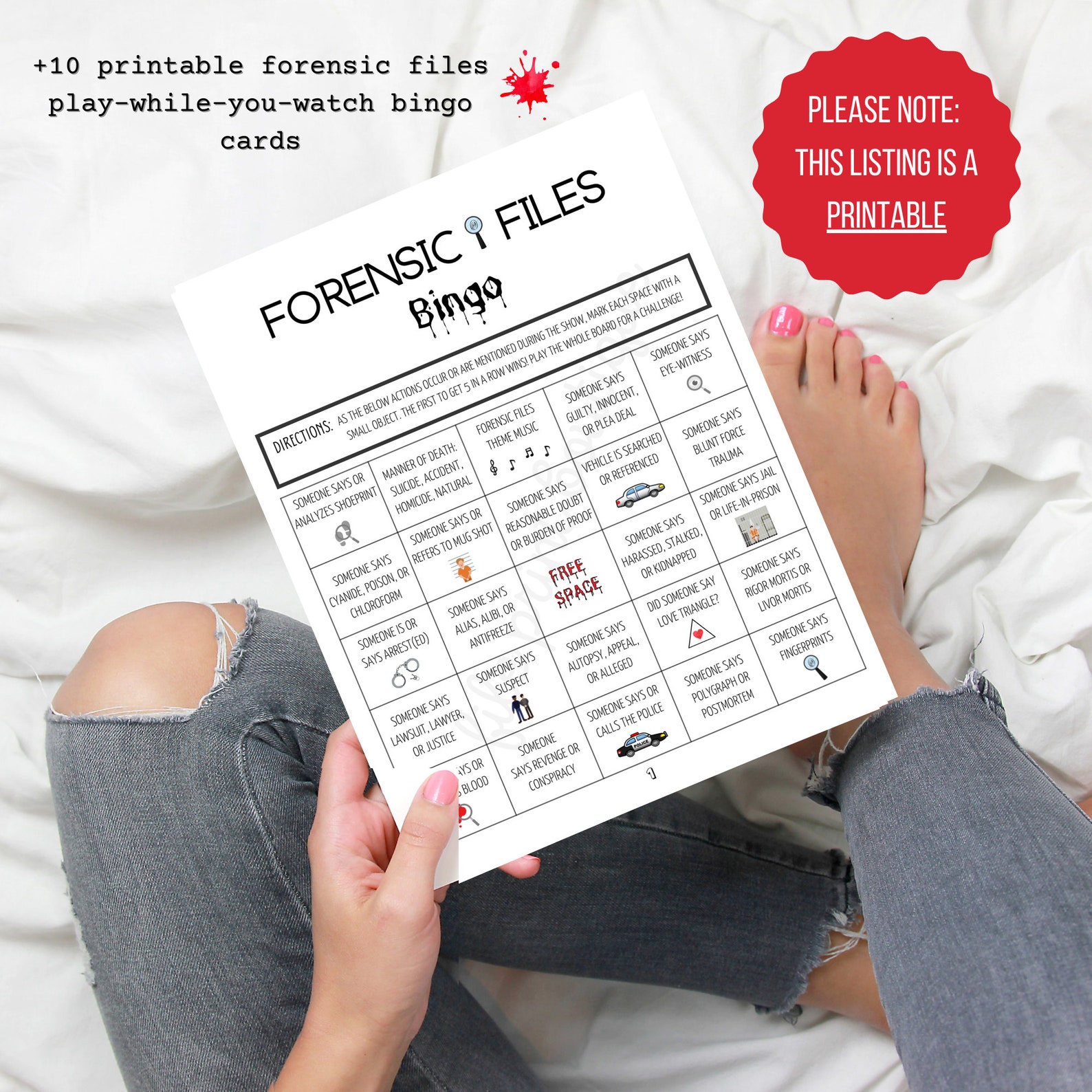 Forensic Files Bingo Game: Crime TV Show (digital Download) - Etsy