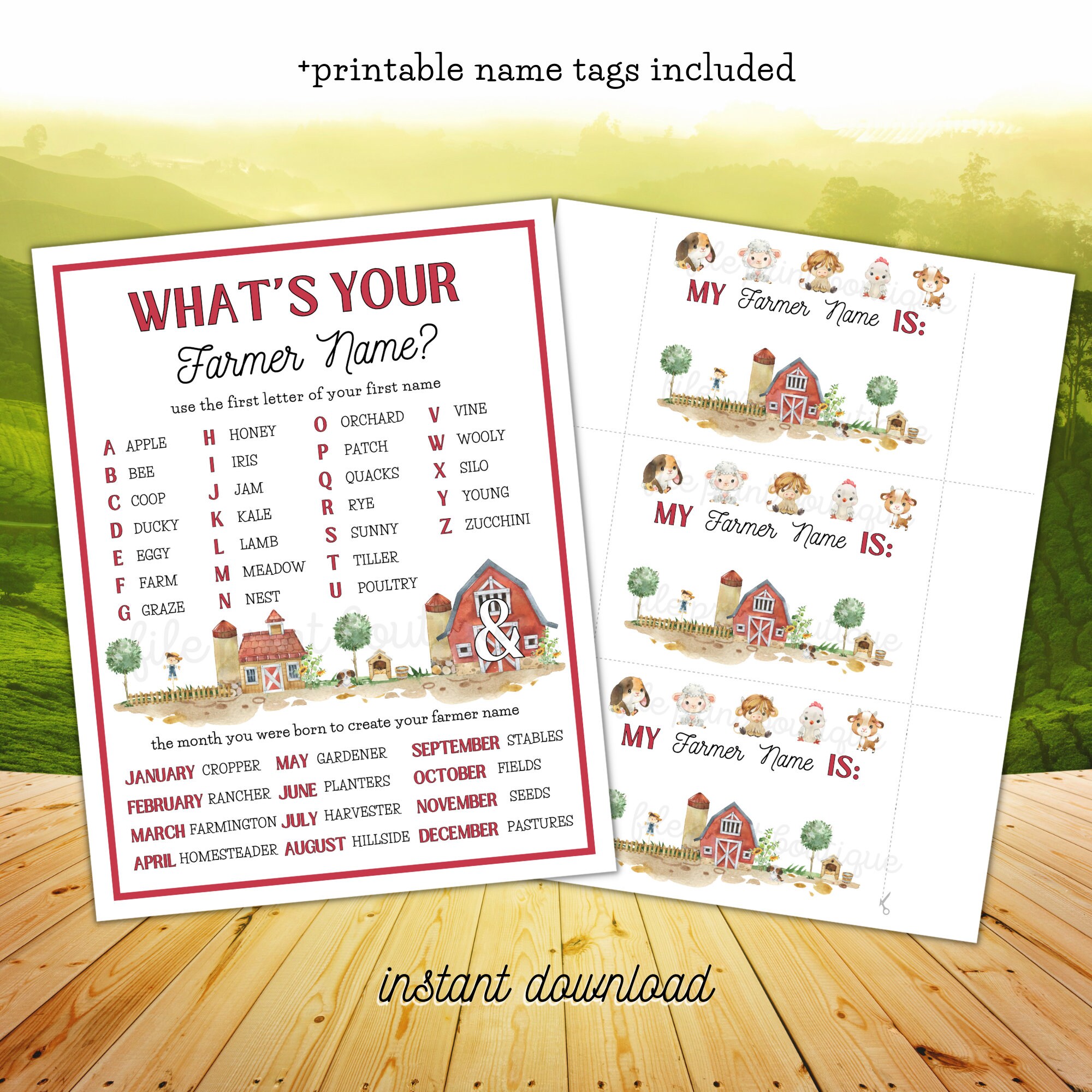 Farm Birthday Games for Kids Printable, Farm Birthday Games, Farm ...