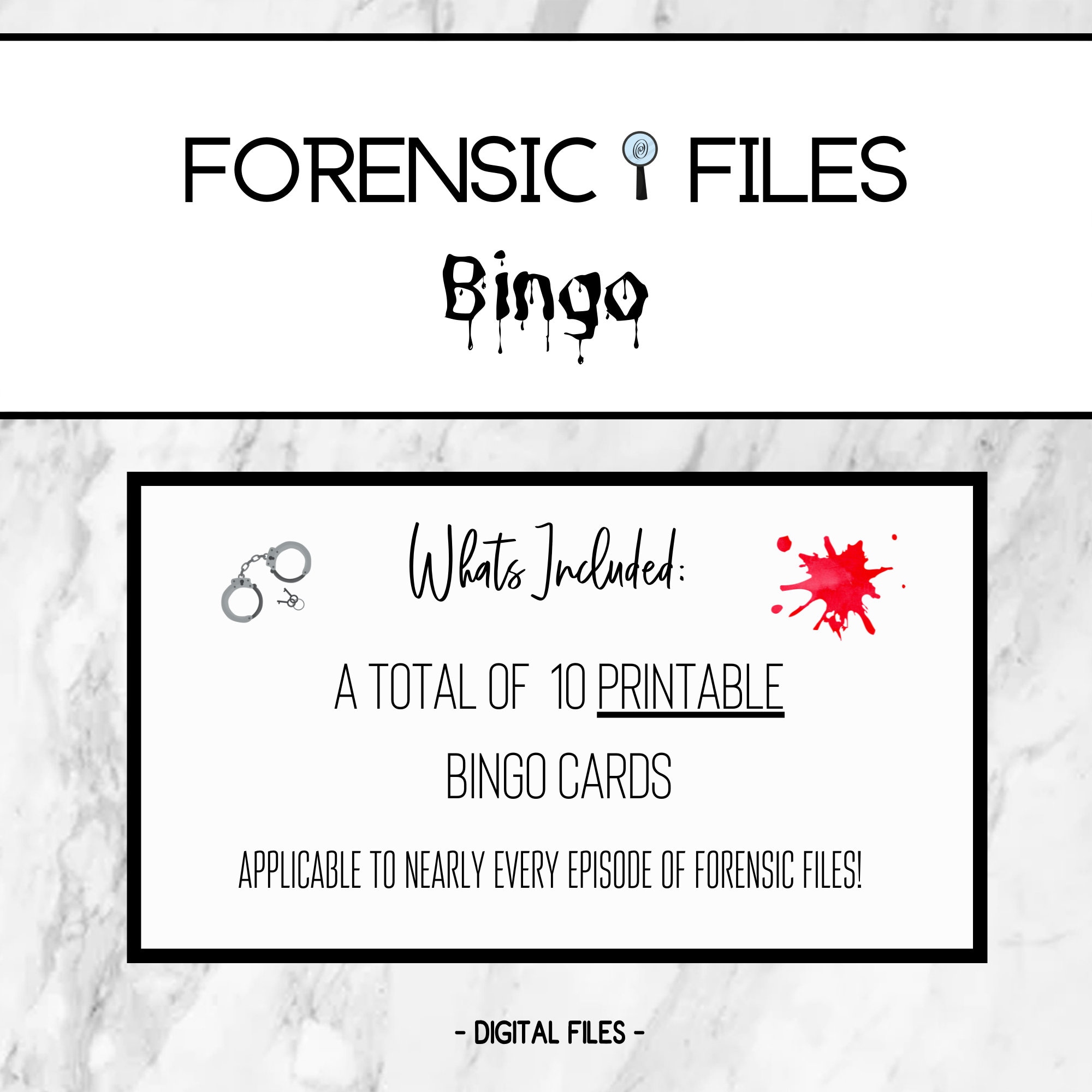 Forensic Files Bingo Game: Crime TV Show (digital Download) - Etsy