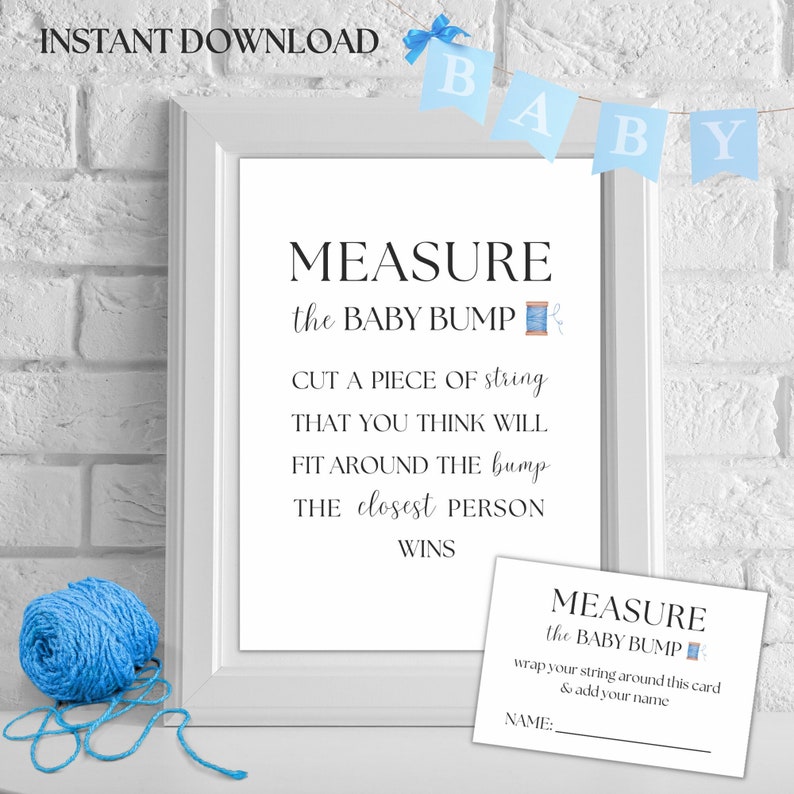 Measure the Baby Bump Printable Sign, How Big is Mommy's Belly Game ...