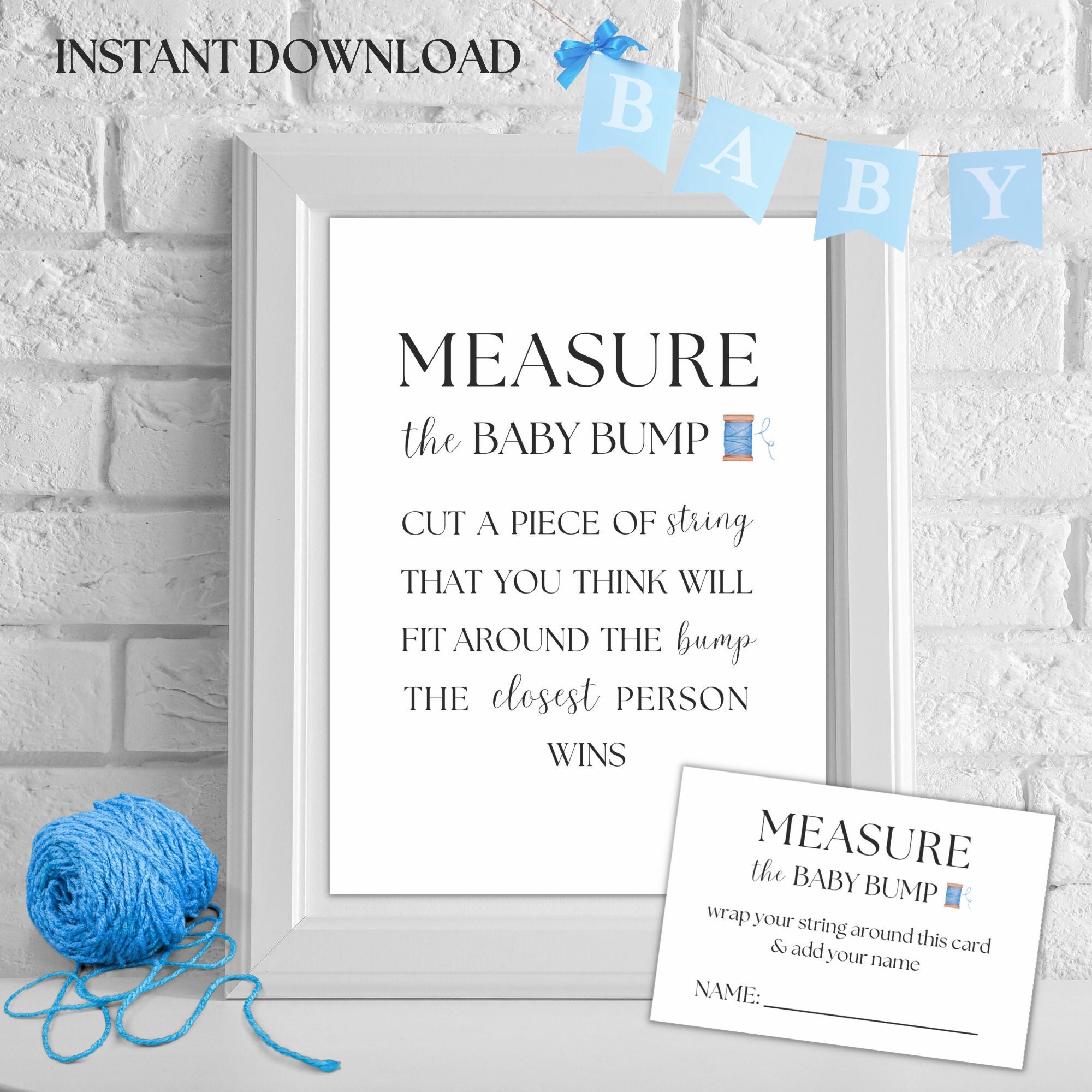 Measure the Baby Bump Printable Sign, How Big is Mommy's Belly Game ...