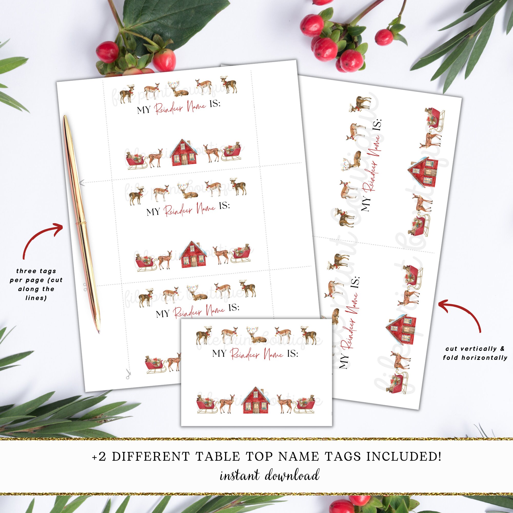 Reindeer Name Creator Printable, Printable Christmas Name Creator ...