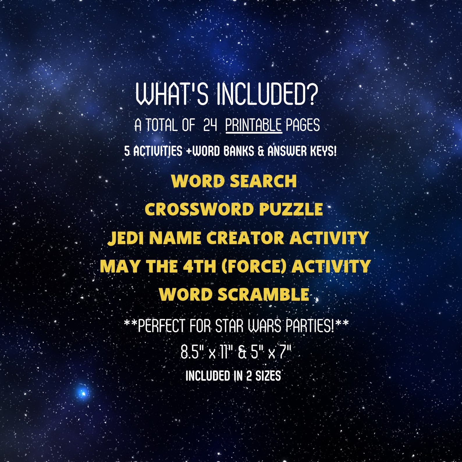 Star Wars Printable Kids Activities, Word Search, Star Wars Crossword ...