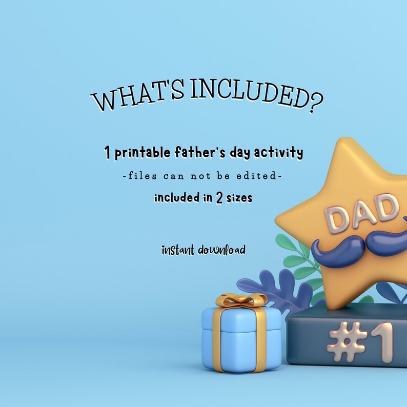 All About Dad Printable: Father's Day Kid Activity (instant Download ...