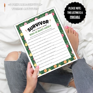 Survivor Party Games Bundle: Printable Activities (digital Download) - Etsy