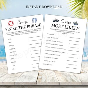 Cruise Games Bundle: 10 Printable Family Activities (digital Download ...