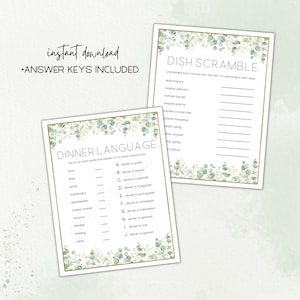 Dinner Party Games Printable, Dinner Party Activities, Minimalist Party ...