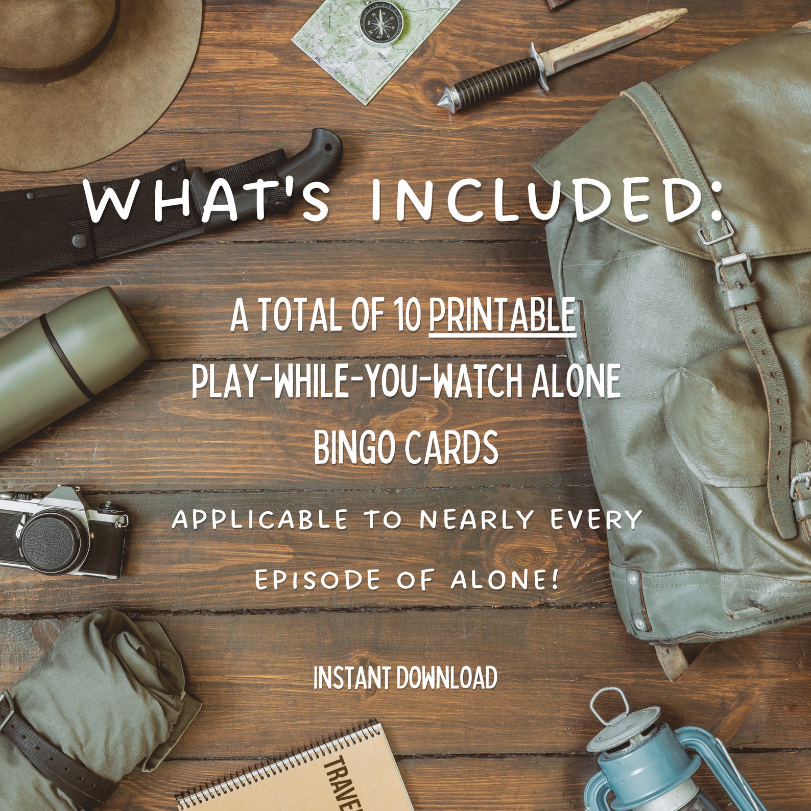 Alone Bingo Printable, Alone TV Show, Alone Game, Alone, Survivalist ...