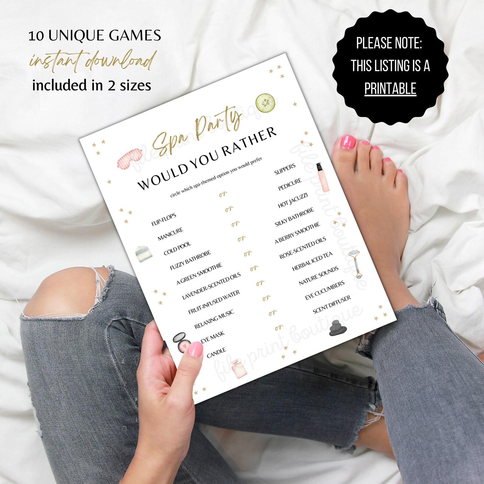 Spa Party Printable Games, Pamper Party Games, Teen Spa Party, Adult ...