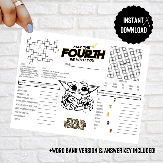May the 4th Star Wars Printable Kids Activitiesstar Wars - Etsy