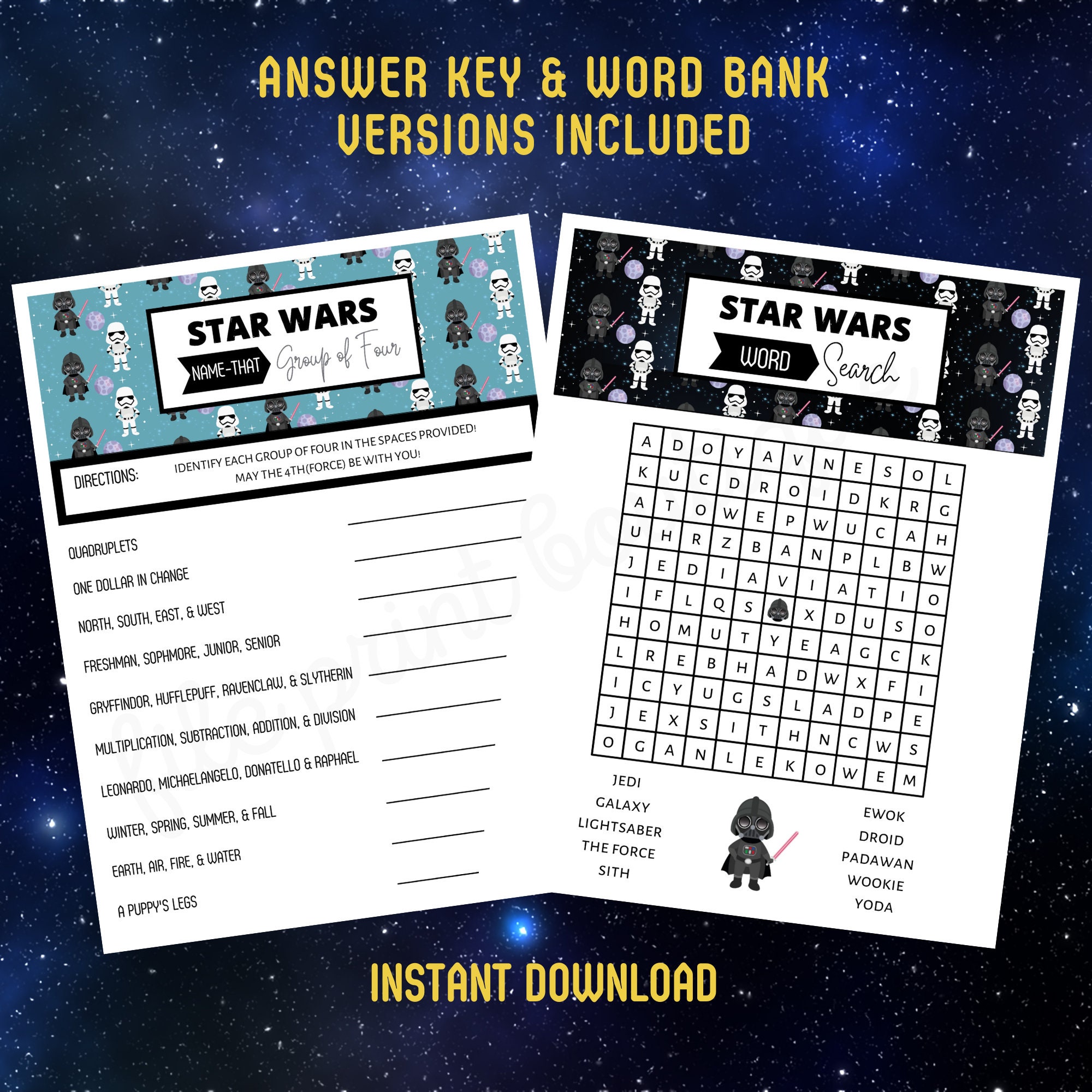 Star Wars Party Games: Printable Activities Bundle (digital Download ...