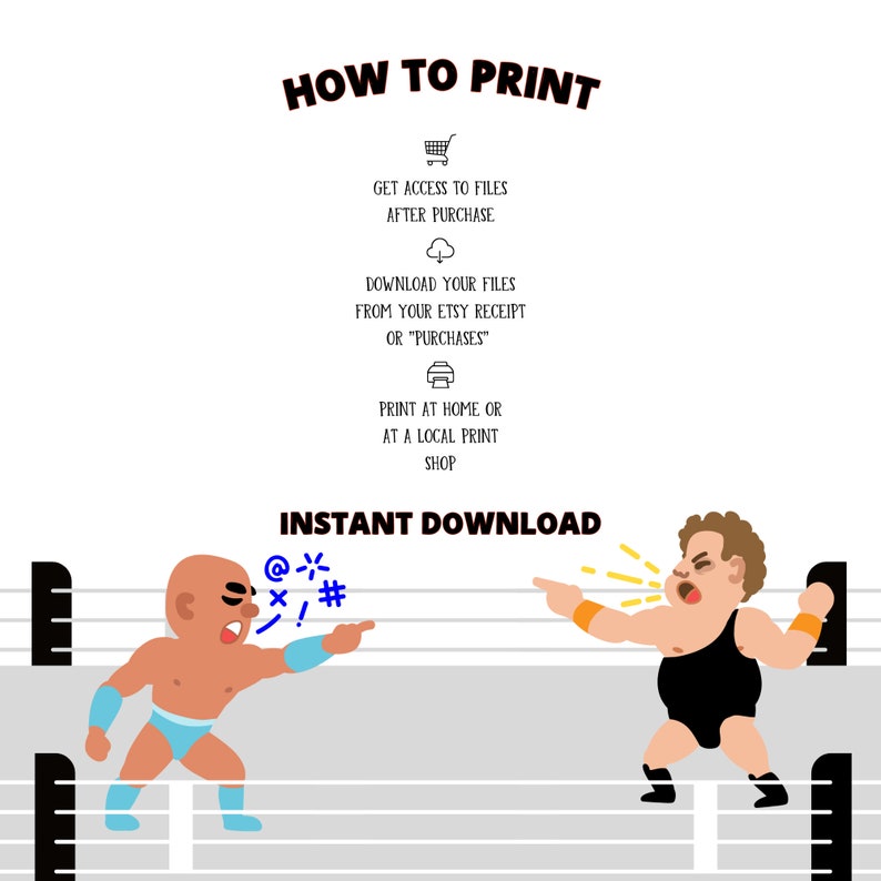 Wrestler Name Creator: Printable Wrestling Party Game (digital Download ...