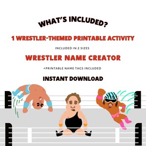 Wrestler Name Creator: Printable Wrestling Party Game (digital Download ...