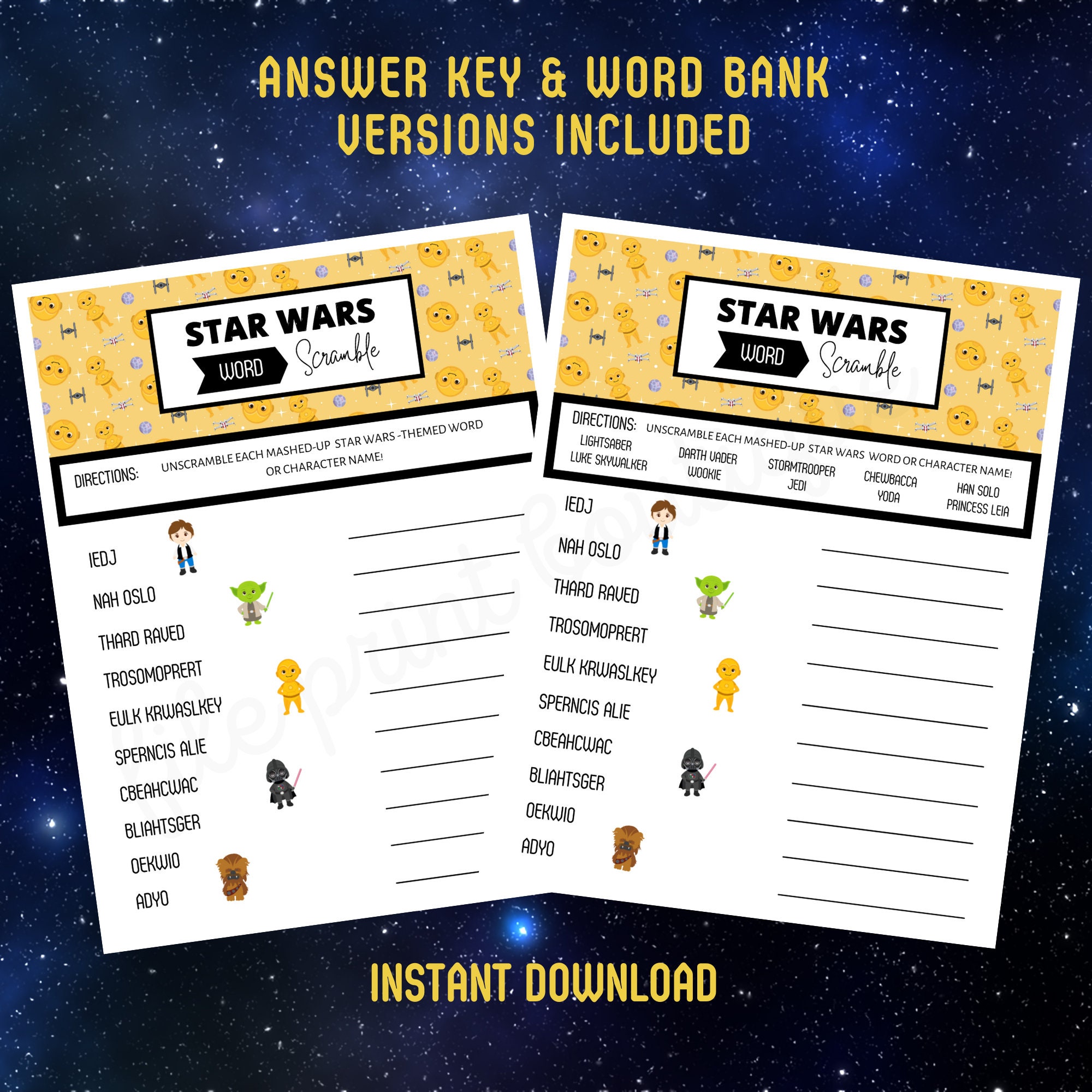 Star Wars Printable Kids Activities, Word Search, Star Wars Crossword ...