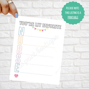 Nurse Appreciation Week Printable, Acrostic Poem, Nurses Week, Digital ...