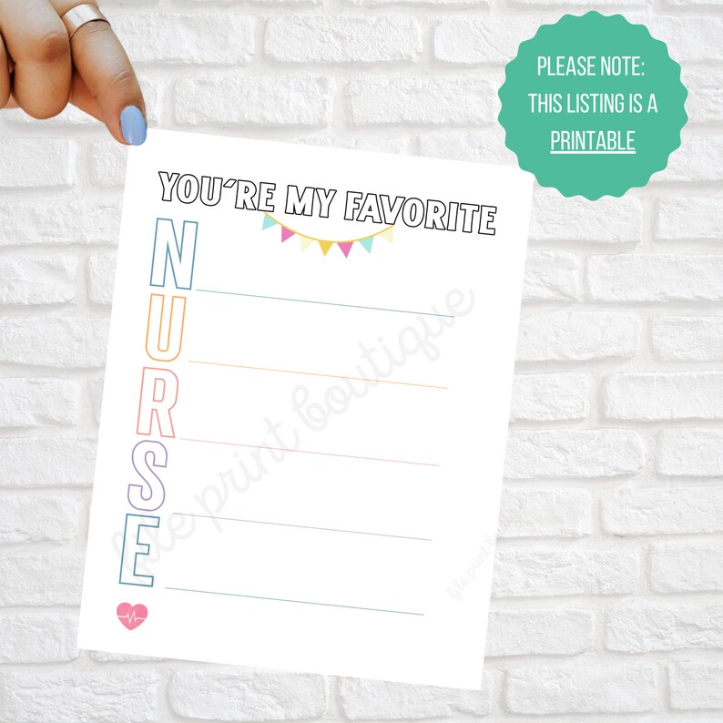 Nurse Appreciation Week Printable, Acrostic Poem, Nurses Week, Digital ...
