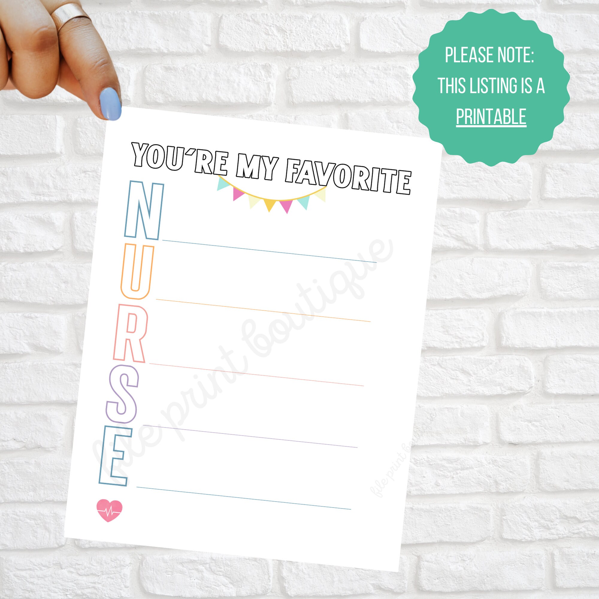 Nurse Appreciation Week Printable, Acrostic Poem, Nurses Week, Digital ...