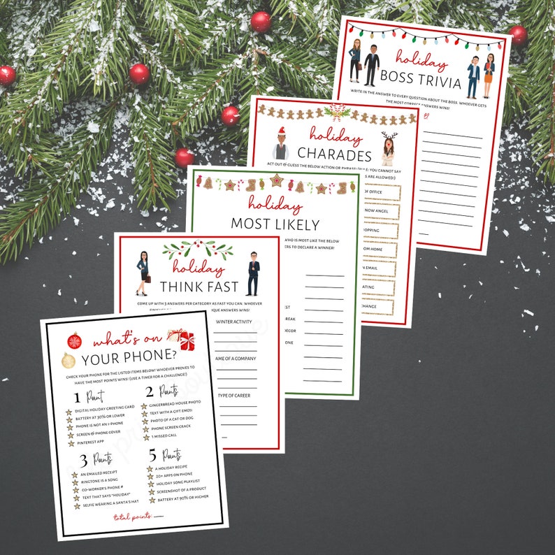 Holiday Office Party Games, Holiday Office Party Printable, Holiday ...