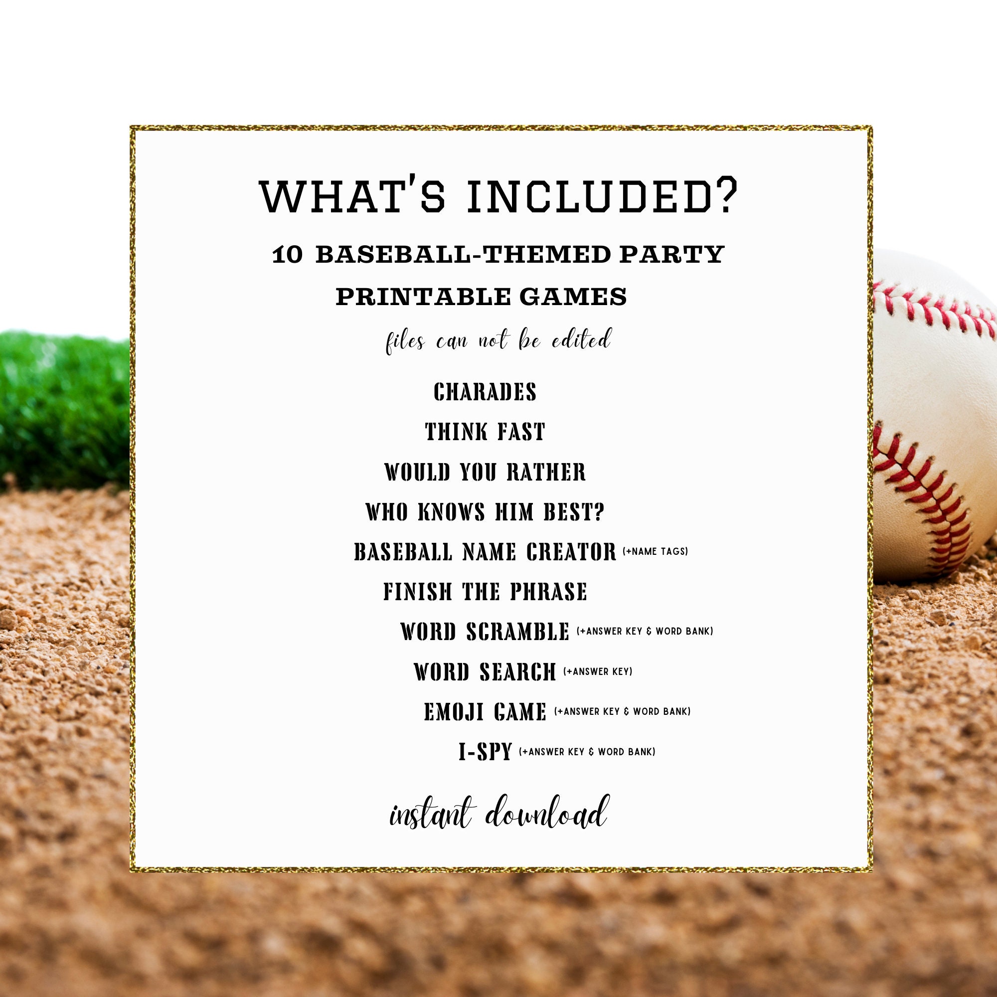 Baseball Party Games, Printable Baseball Games, Baseball Games for Kids ...