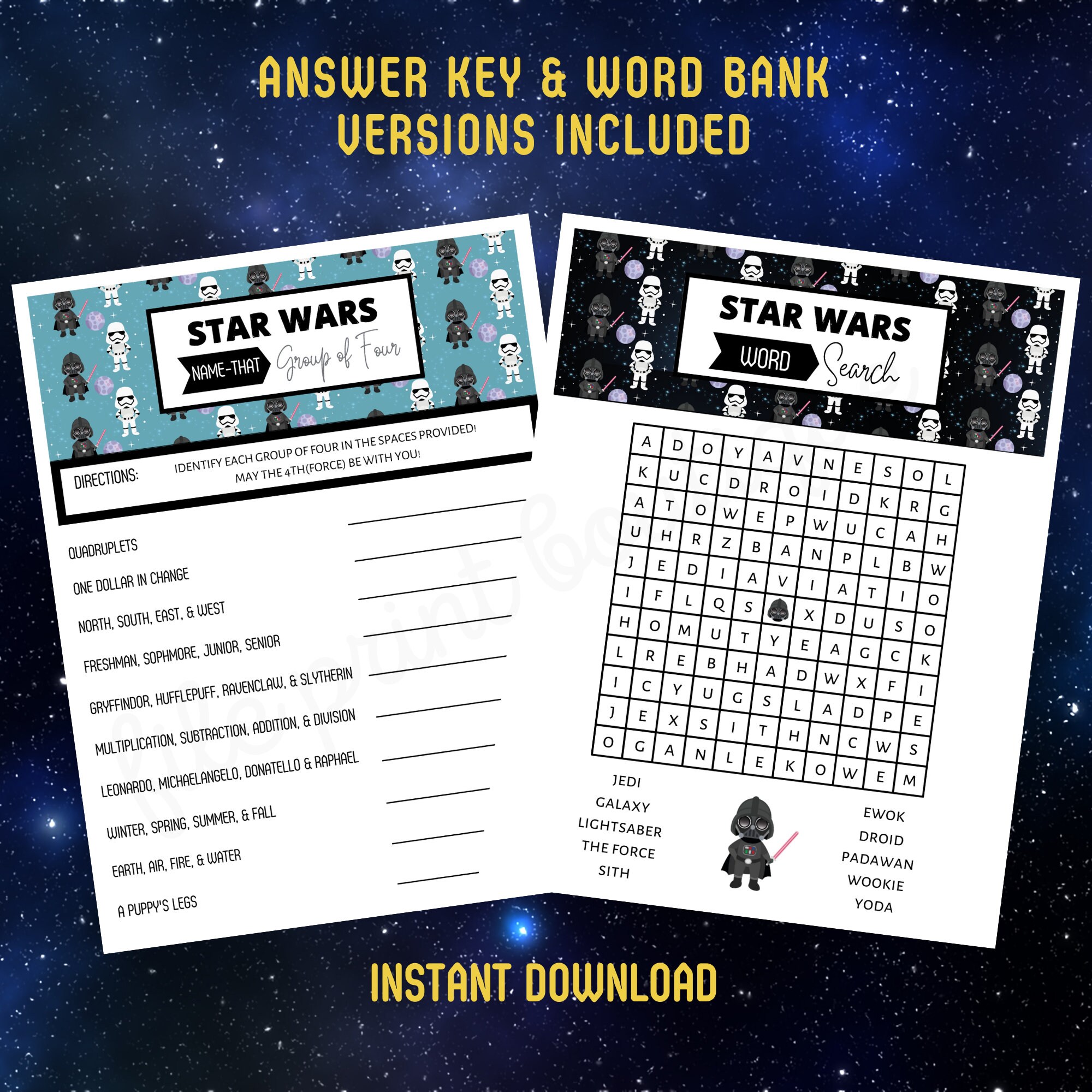 Star Wars Printable Kids Activities, Word Search, Star Wars Crossword ...