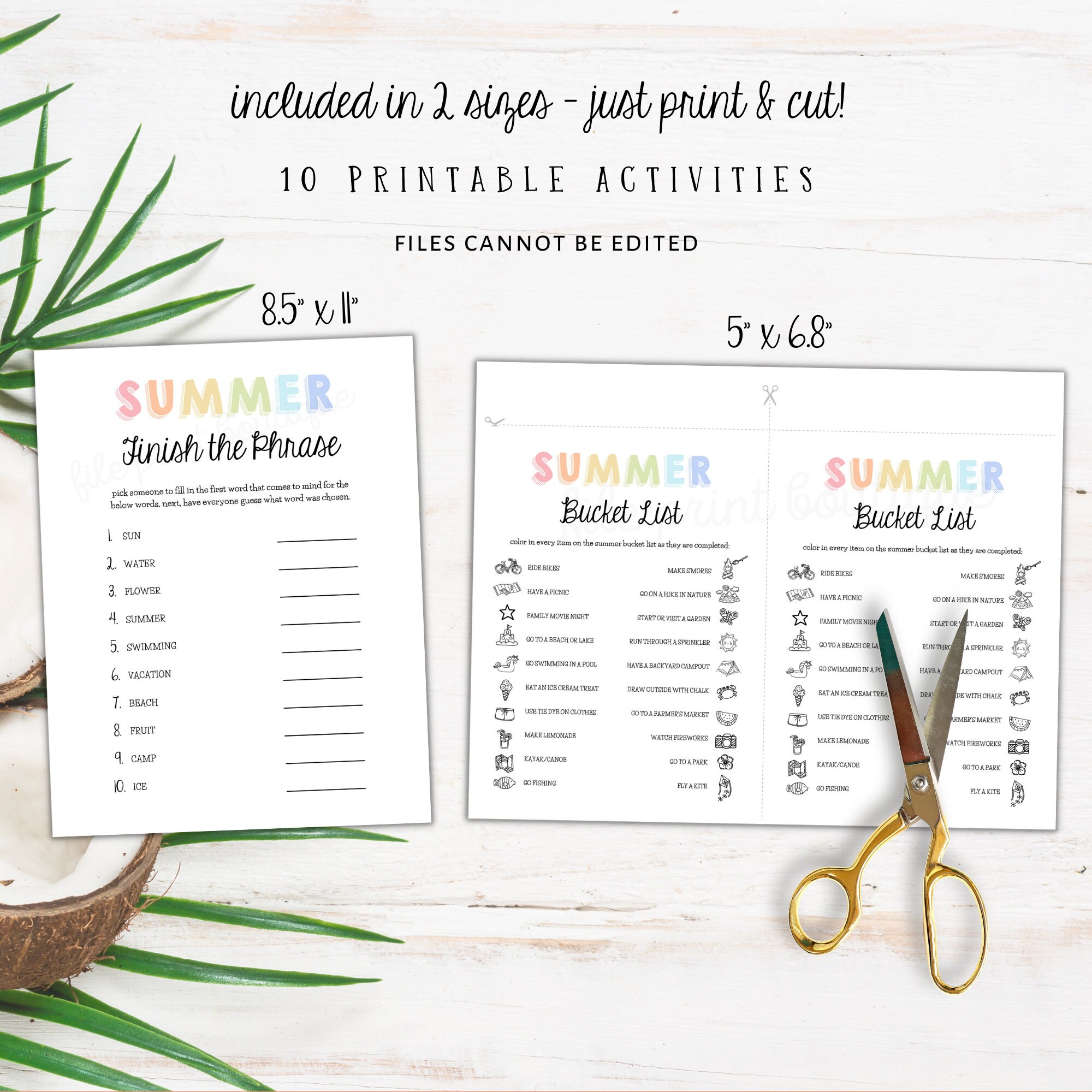 Summer Printable Games, Printable Summer Game Bundle, Summer Game ...