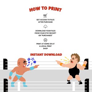Wrestling Printable Games, Wrestling Party Games, Printable Party Games ...