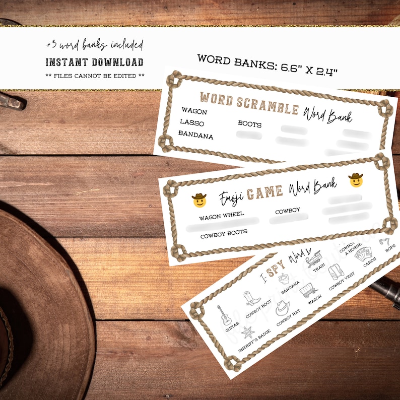 Cowboy Party Games: Printable Activities Bundle (digital Download) - Etsy
