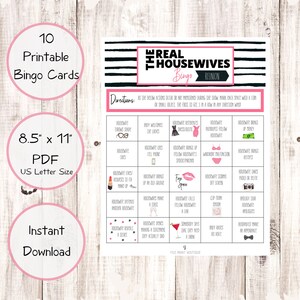 The Real Housewives Reunion Printable Bingo Game Instant | Etsy
