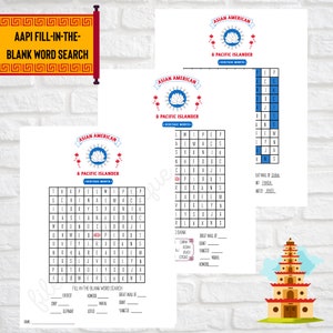 AAPI Heritage Month Printable Activity AAPI Printable Word - Etsy