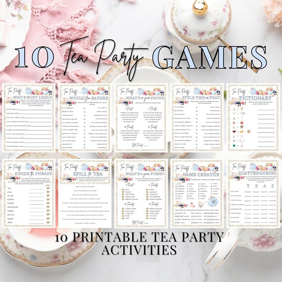 Tea Party Games Printable Tea Party Activities Ladies Tea - Etsy Australia