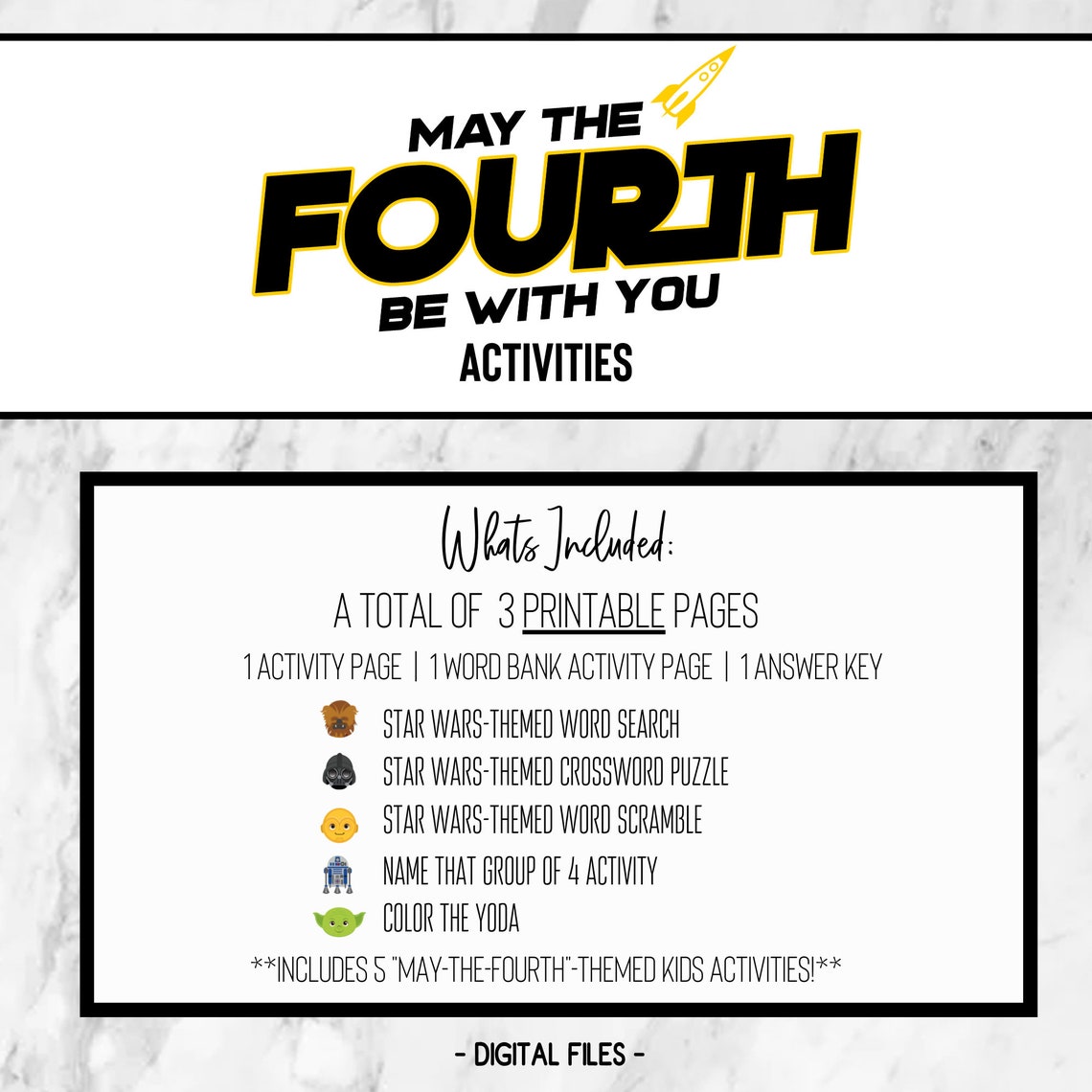 May the 4th Star Wars Printable Kids Activities,star Wars Crossword ...